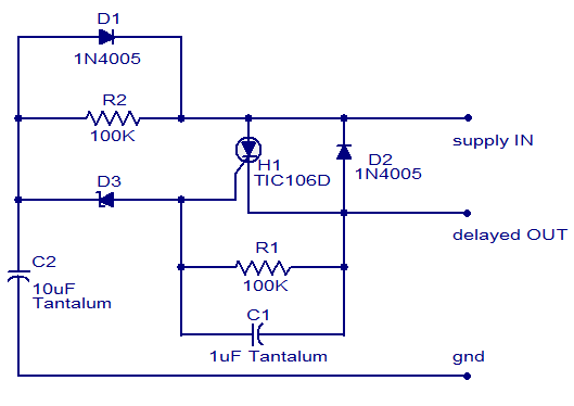 Simple DC Power Delay Circuit