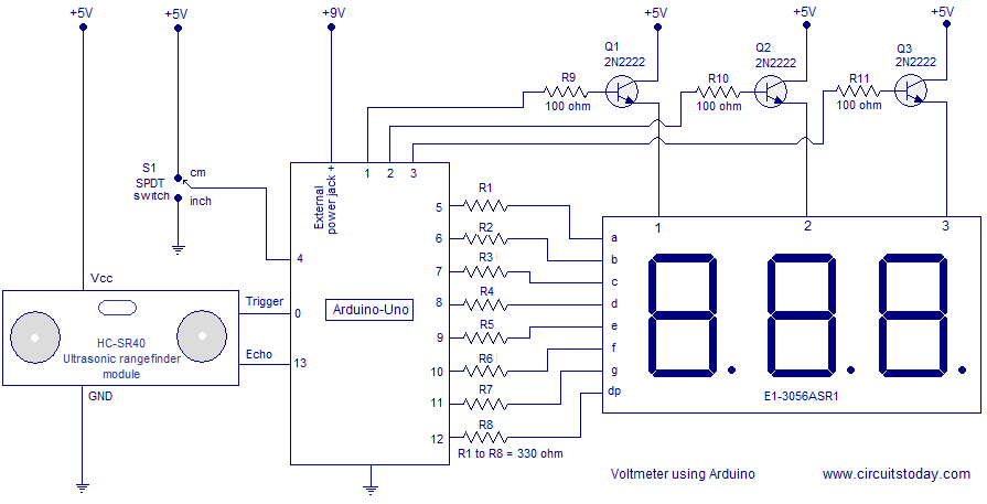 Simple Ultrasonic Range Finder Using Arduino Circuit Diagram Program And Theory