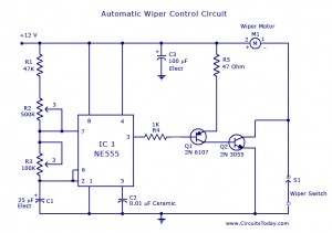 Automatic Wiper Control Circuit using NE 555 IC