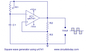Square wave generator using uA741