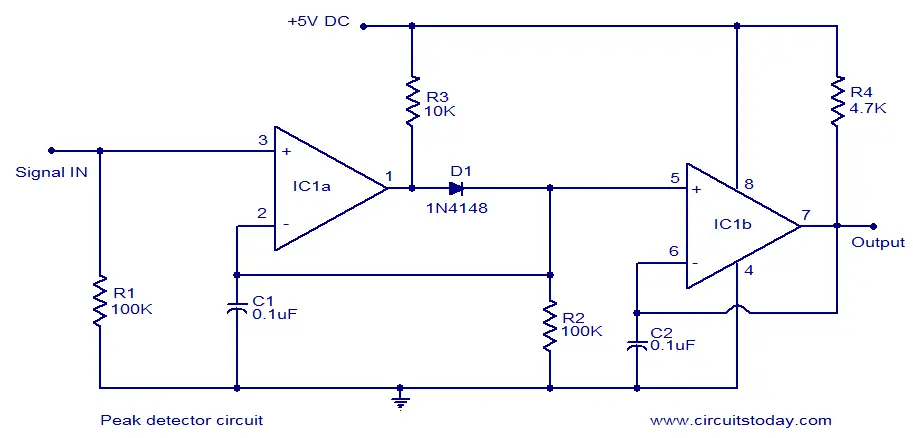 Simple peak detector circuit using LM393. Uses minimum components and ... Simple peak detector circuit using LM393. Uses minimum components and ...