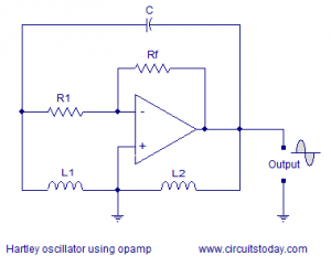 Hartley oscillator using transistor, circuit , theory, frequency working principle etc