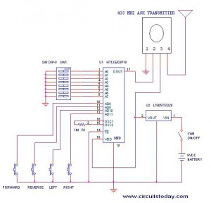 Remote Operated Spy Robot Circuit