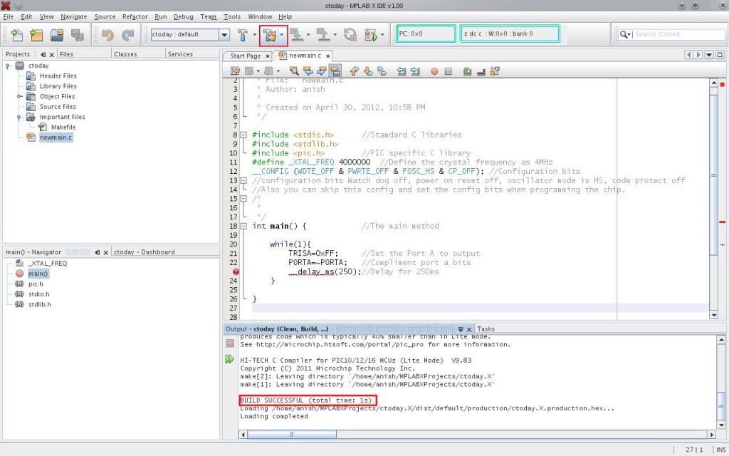 Working with MPLAB IDE