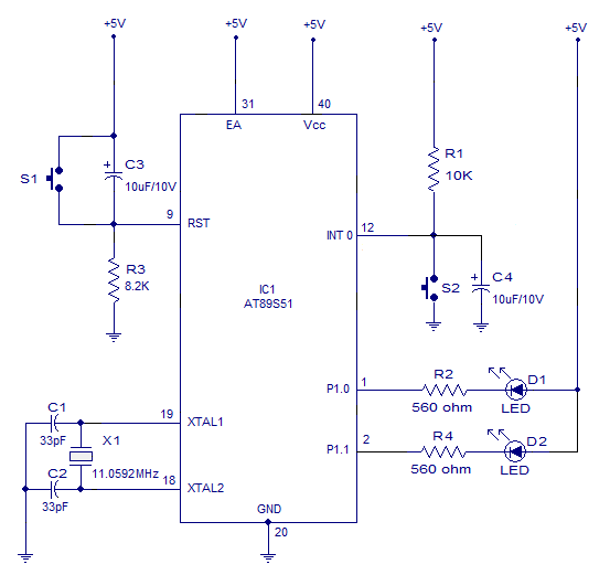 8051 Microcontroller Switch Circuit Diagram Circuit Diagram