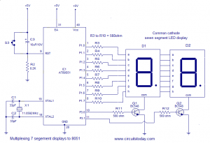 Interfacing Seven (7) Segment Display (LED) to 8051 Micro Controller