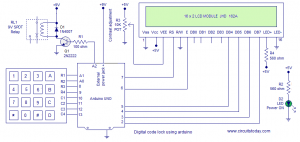 Digital Code Lock with LCD Display and User Defined Password
