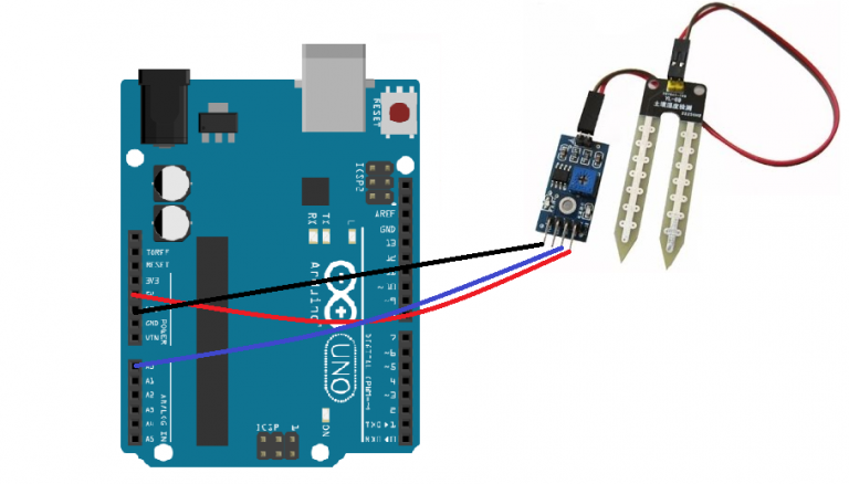 Arduino&Soil Moisture Sensor-Interfacing Tutorial-Circuit Diagram ...