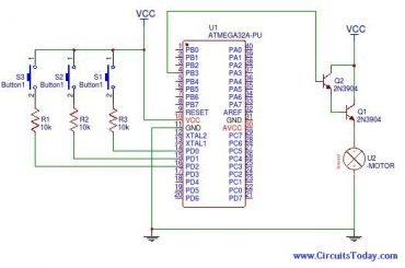 DC Motor Speed Control using PWM in AVR Atmega32