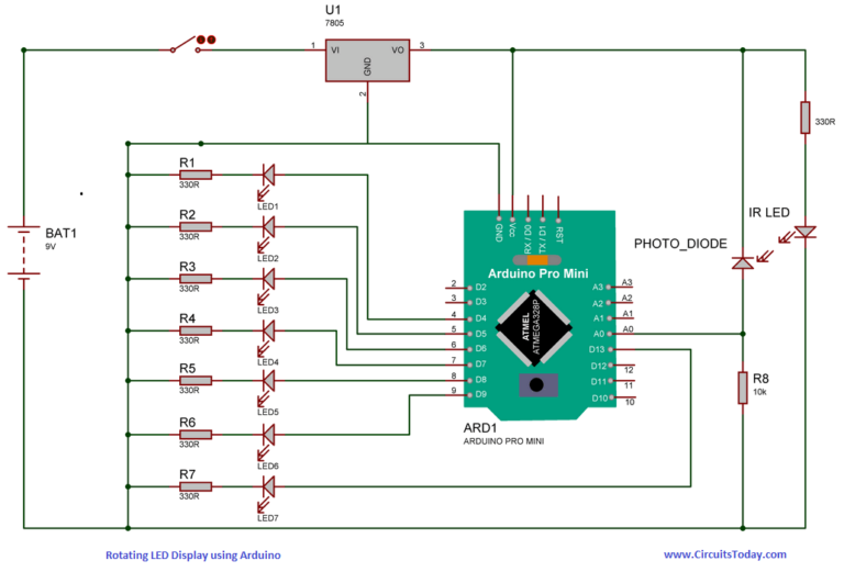Spinning/Rotating LED Display using Arduino POV