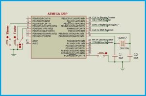 LED Scrolling Display Board Circuit Using AVR Microcontroller