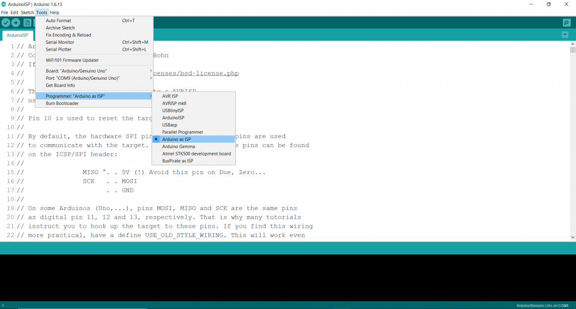 Program and upload bootloader in new ATmega328p IC. Program ATtiny25/45 ...