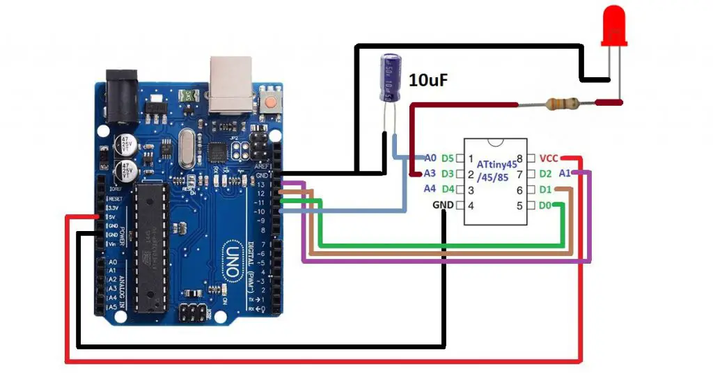 Program And Upload Bootloader In New Atmega328p Ic Program Attiny254585 Atmega8 With Arduino